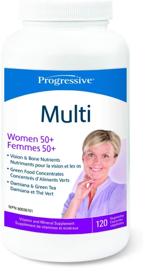 Progressive MultiVitamin for Women 50+ - 120 Capsules | Made with Green ...