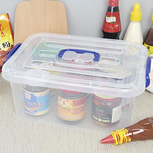 Rinboat 2 Packs Plastic Stackable Storage Boxes with Transparent Lid ...