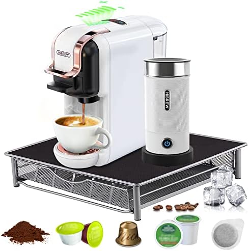 HiBREW 5-in-1 Coffee Maker & Milk Frother & Capsule Storage Drawer ...