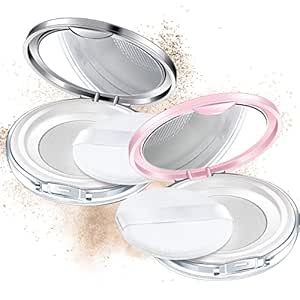 Amazon.com : 2 Pcs Loose Powder Container with Puff 0.17/0.7 oz ...