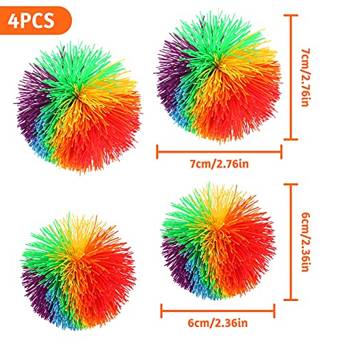 4Pcs Colorful Monkey Stringy Balls, Sensory Balls for Toddlers ...