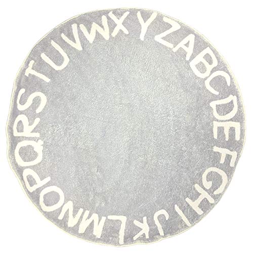 UrbanRed Round ABC Rug - Round Alphabet Rug, ABC Rug for Kids Room, ABC ...