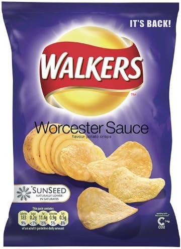 Walkers Crisps Worcester Sauce 34.5 g (Pack of 48): Amazon.co.uk: Grocery