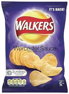 Walkers Crisps Worcester Sauce 34.5 g (Pack of 48): Amazon.co.uk: Grocery