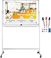 Magnetic Mobile Whiteboard, 48 x 32 inches Double Sided Dry Erase Board ...