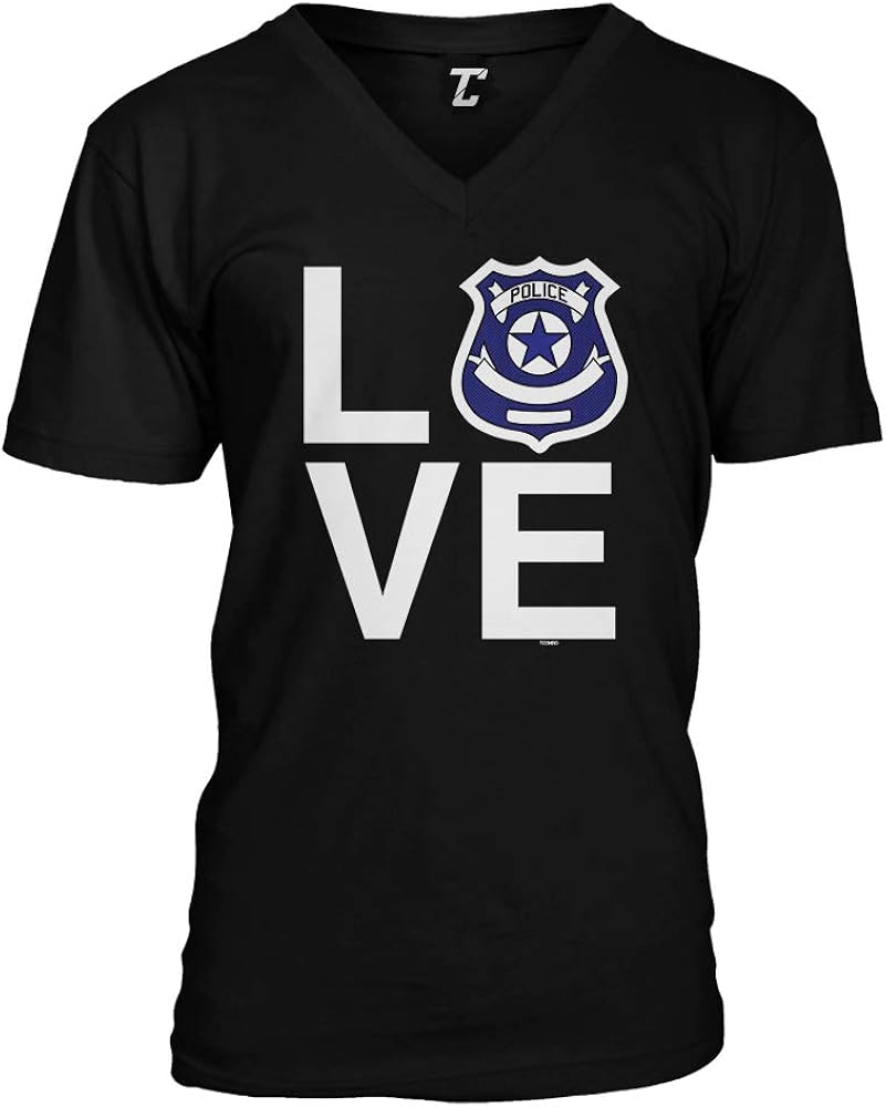 Love Police Badge - Officer Law Enforcement Unisex V-Neck T-Shirt ...