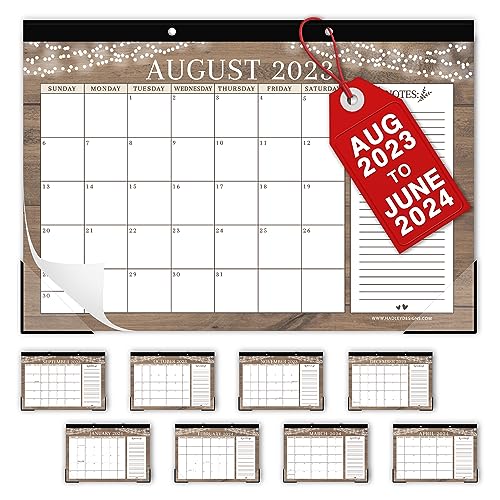 Rustic Teacher Desk Calendar 2023-2024 - Academic Desk Calendar 2023 ...