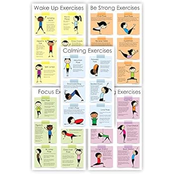 Amazon.com: Exercise Posters for The Classroom and Home, Brain Breaks ...