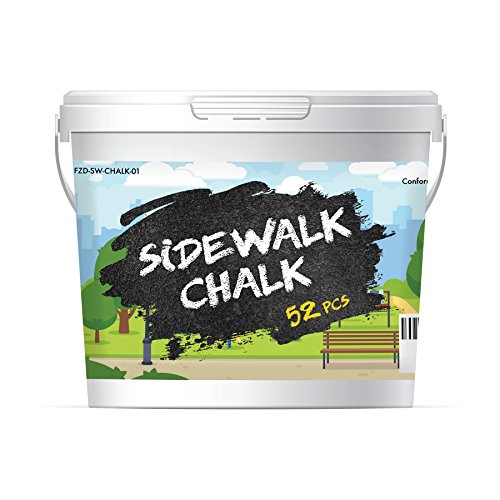 Fat Zebra Designs Sidewalk Chalk Set - 52 Vibrant Jumbo Street Chalks ...