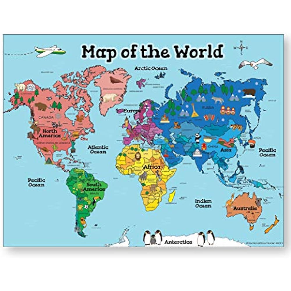 World Map Kids Interactive Map Of The World Educational