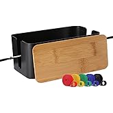 Amazon.com: Cable Management Box by Baskiss, 12x5x4.5 inches, Wood Lid ...