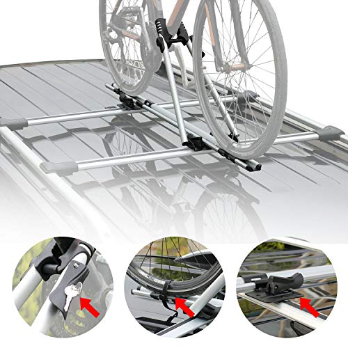 OMAC Upright Roof Mount Bike Rack Silver Aluminum Rooftop Carrier ...
