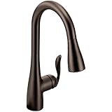 Moen 7864BL Sleek One-Handle High Arc Pulldown Kitchen Faucet Featuring ...