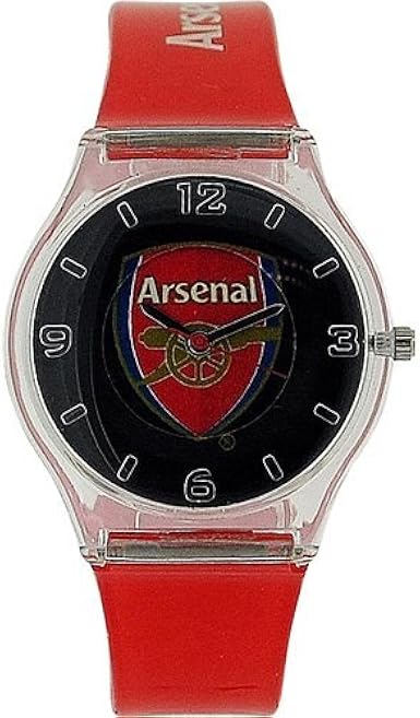 Official Arsenal FC Licensed Analogue Football Red Silicone Strap Watch ...