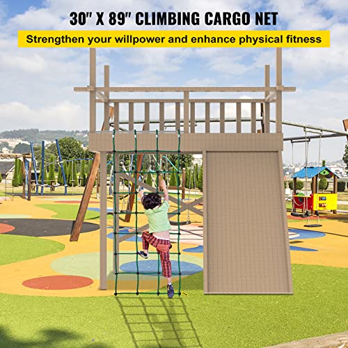 VEVOR Climbing Cargo Net, 30" x 89" Climbing Net, Polyester Playground ...