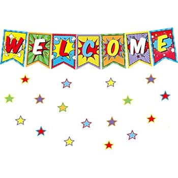 Amazon.com : Welcome Bulletin Board Set Superhero Classroom Decoration ...