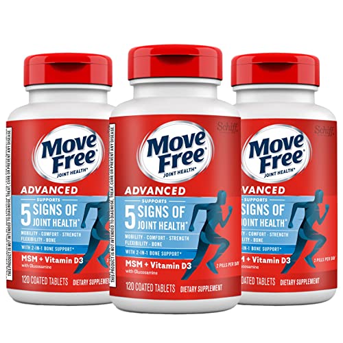 Move Free Advanced Glucosamine Chondroitin MSM + Vitamin D3 Joint ...