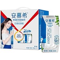 Amazon.com : Yi Li An Mu Xi Ambrosial Greek Flavored Yogurt安慕希酸奶盒装 多种口味可选 一整箱205g x 12 bottles ...