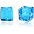 Amazon.com: 24pcs Adabele Austrian 8mm Faceted Loose Cube Crystal Beads Capri Blue Compatible ...