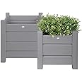 Amazon.com: Esschert Design Square Planters, Gray, Set of 2 : Patio ...
