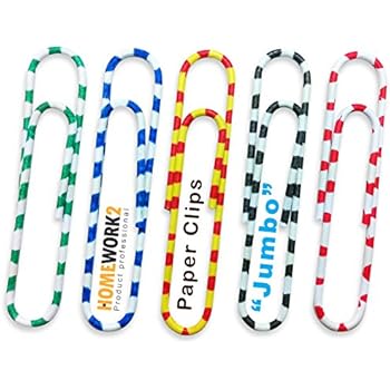 Amazon.com: 50mm Vinyl Zebra Striped Paper Clips: Home & Kitchen