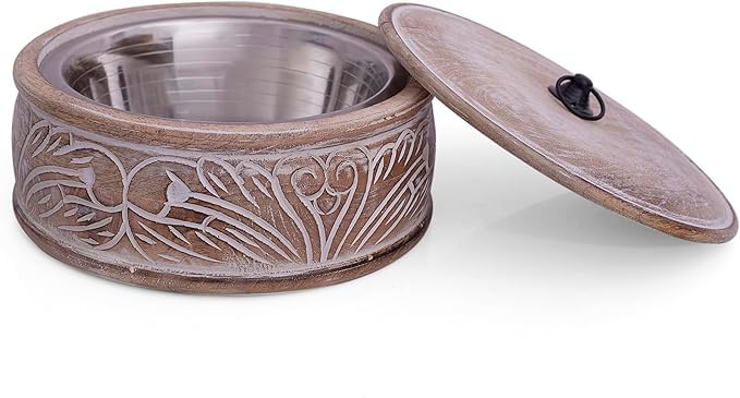 Handcrafted Wooden Mexican Tortilla Warmer Basket Indian Chapati Roti ...