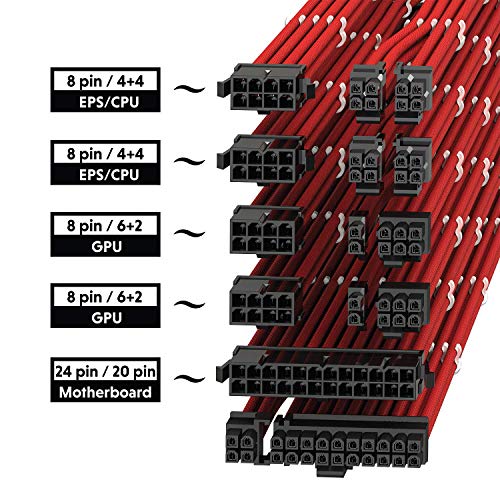 LINKUP - PSU Cable Extension Sleeved Custom Mod GPU PC Power Supply ...