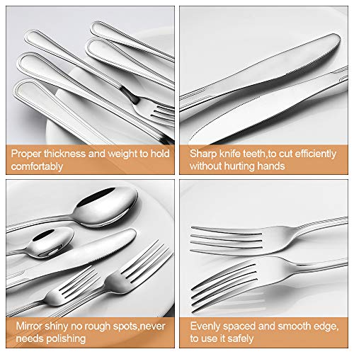 Silverware Set, Elegant Life 40-Piece Stainless Steel Silverware ...