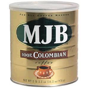 Amazon.com : MJB Coffee, 100% Colombian, 34.5-Ounce Can (Pack of 2 ...