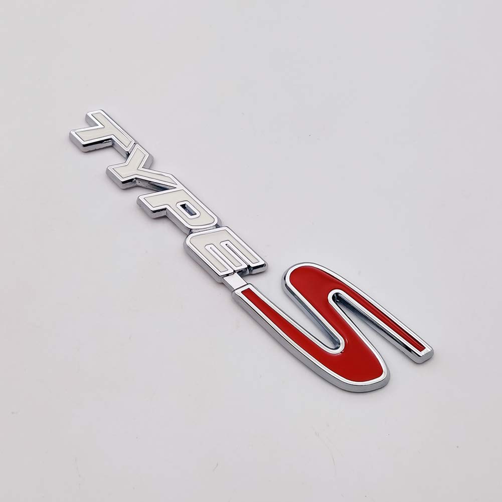 AxleZx Chrome Metal Type-S Logo Car Emblem Premium 3D Racing Sport ...