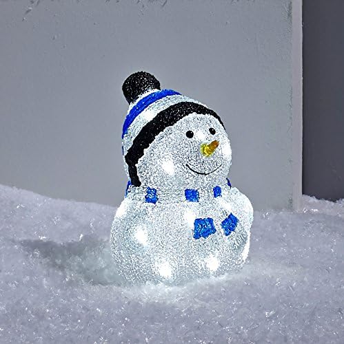 Lights4fun Light Up Snowman LED Christmas Acrylic Figure for Indoor ...