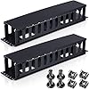 2 Pack 2U Horizontal Mount Cable Management 19 Inch Cable Management ...
