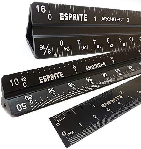 Vowcarol Architectural Scale Ruler, Engineering Scale and 12 inch Metal ...
