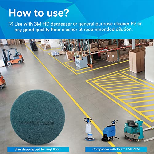 3M Blue Cleaner Pad 5300, 17 In, 5/Case on Galleon Philippines