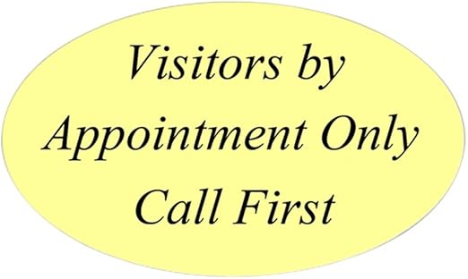 CafePress - Visitors By Appointment Only Rectangle Sticker - Oval ...