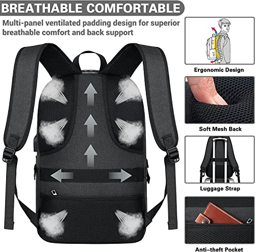 AMBOR Travel Laptop Backpack For Men, 17.3 Inch Anti Theft Business ...