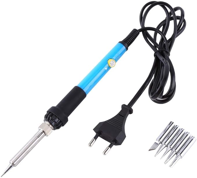 Kit Saldatore a Stagno Professionale a Temperatura Regolabile 60W 220V, Saldatore Elettrico ...