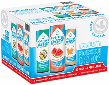 Positive Energy Beverage 3-Flavor Variety Pack | 12-oz Can, Pack of 12 ...