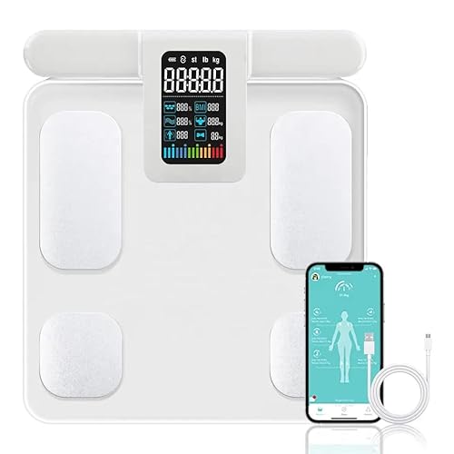 Smart Body Fat Scale, 8 Electrode Large Display Smart Scale, Digital ...
