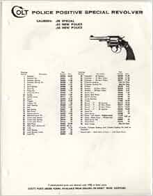 Colt Police Positive Special Revolver Parts List: Colt's Patent Fire ...