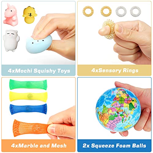 30 Pack Fidget Toy Set Relieves Stress Anxiety Sensory Fidget Toys for Kids & Adults, Fidget ...