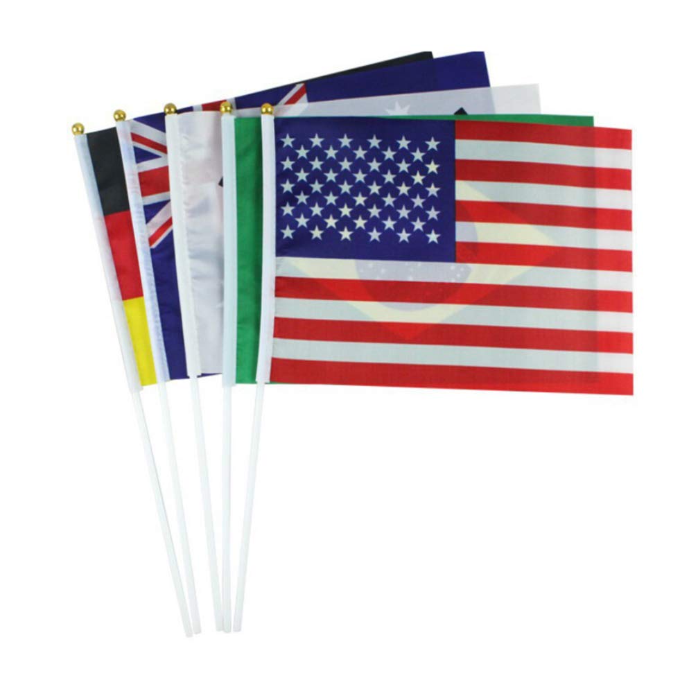 LIOOBO 32 Pieces International World Stick Flag 32 Countries Hand Small ...
