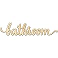 Amazon.com: Woodums – Bathroom Script Wooden Wall Art Decor, Wall ...