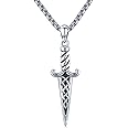 MEDWISE Dagger Necklace Sterling Oxidized Silver Celtic Pendant Sword ...