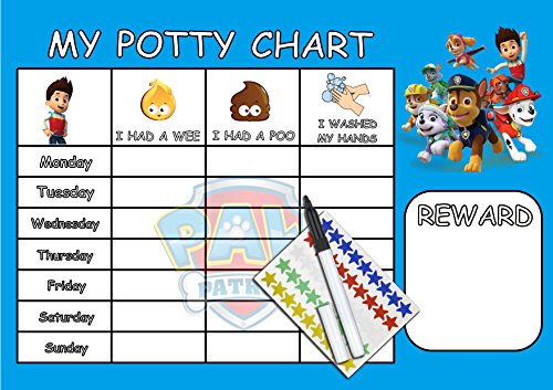 Buy Potty Training Reward Chart Paw Patrol Stickers Pen Included 