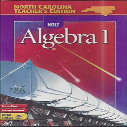 Holt Algebra 1 (North Carolina Teacher's Edition): James E. Schultz ...