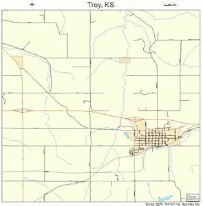Amazon.com: Large Street & Road Map of Troy, Kansas KS - Printed poster ...
