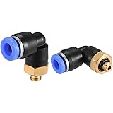uxcell Push to Connect Tube Fitting Male Elbow 6mm Tube OD x M5 Thread Pneumatic Air Push Fit ...