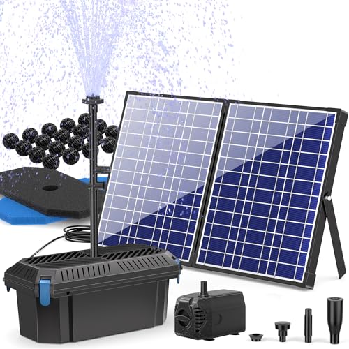 Biling Solar Pond Filter with Water Pump, Solar Fountain Pump Kit: 30W ...