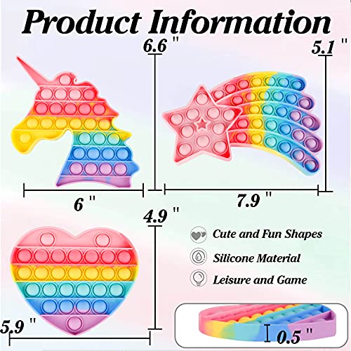 3 Packs Bubble Pop Popit Popper Fidget It Toy, Push Poppits Poop Poppop ...